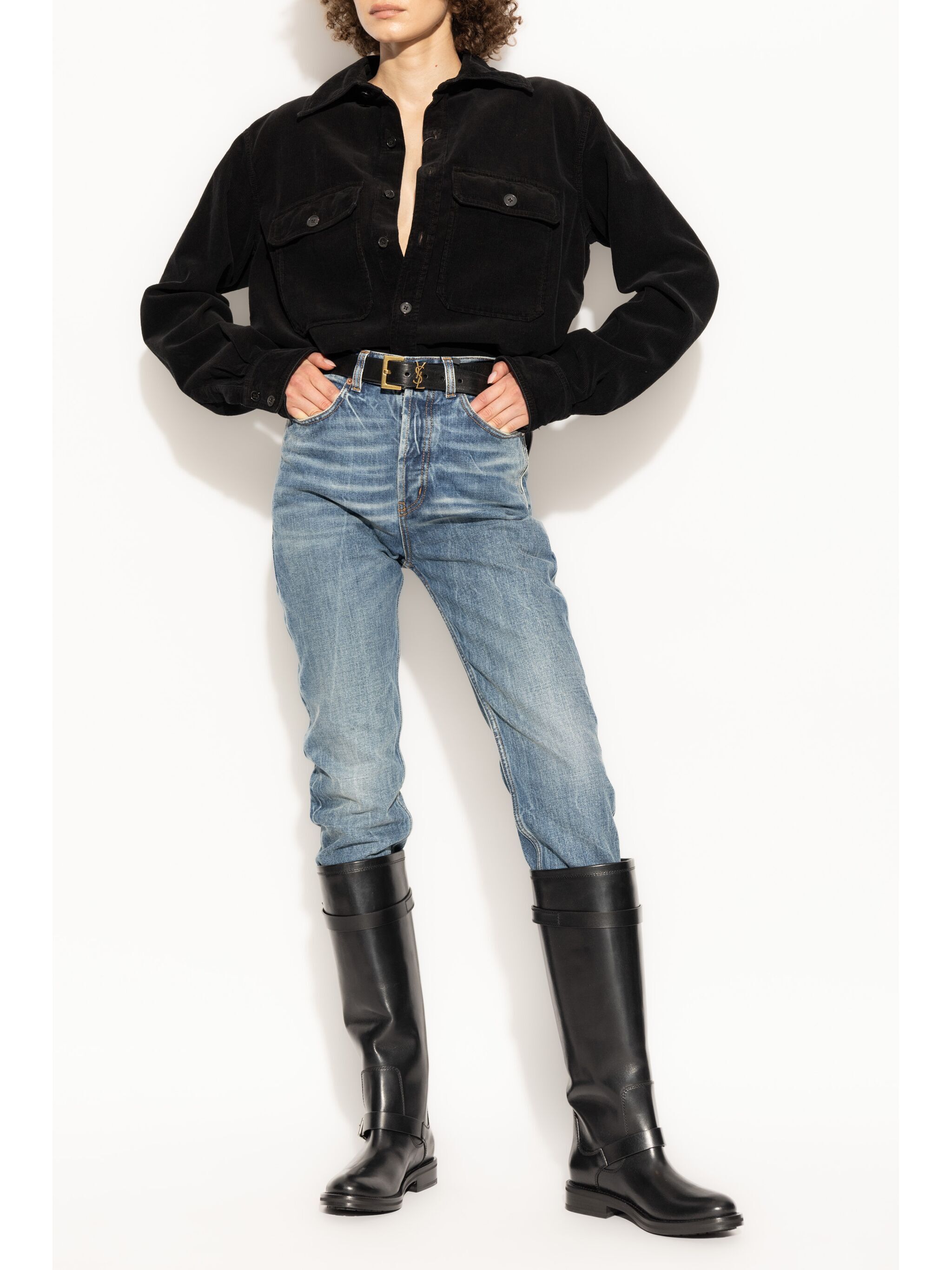 SAINT LAURENT Saint Laurent Button Detailed Pointed-Collar Overshirt
